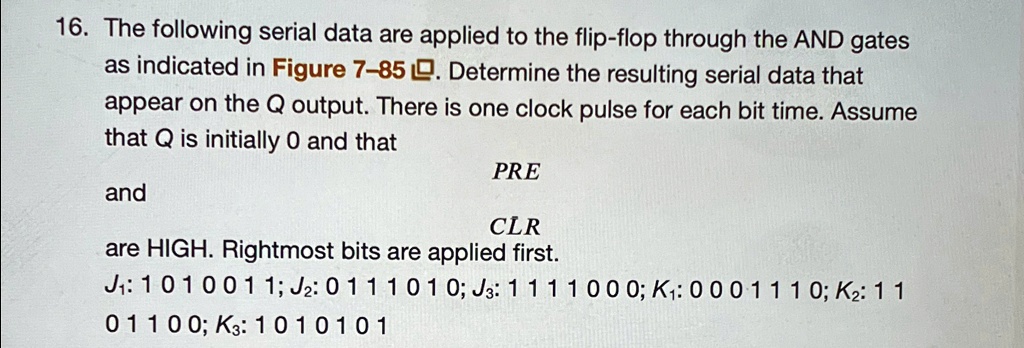 SOLVED: The following serial data are applied to the flip-flop through ...