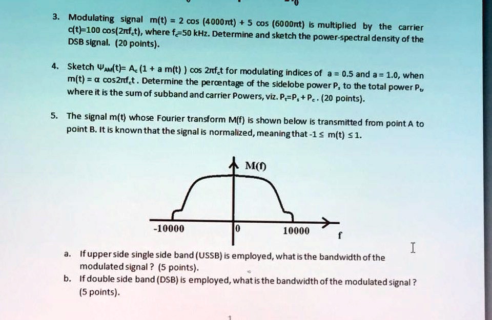 3 modulating signal mt2 cos 4000nt5 cos 6000nt is multiplied by the ...