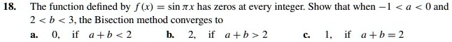 the function defined by f x sin ix has zeros at every integer show that ...