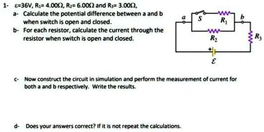 SOLVED: Text: 0-36v, R1= 0.2 Î© and R2= 6.002 Î©. Calculate the ...