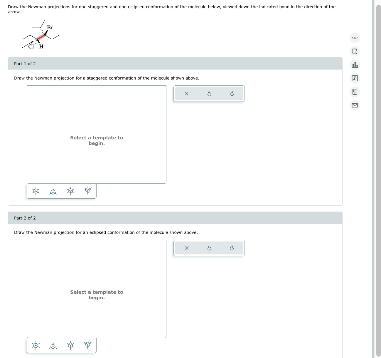 Draw the Newman projections for one staggered and one eclipsed ...