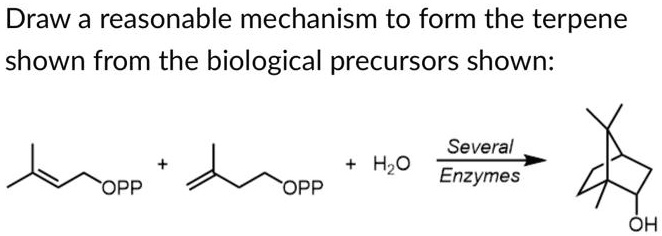 SOLVED: Draw a reasonable mechanism to form the terpene shown from the ...