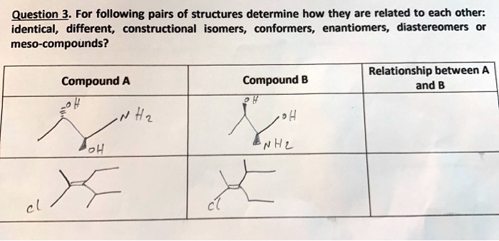 SOLVED: Question 3- For following pairs of structures determine how ...
