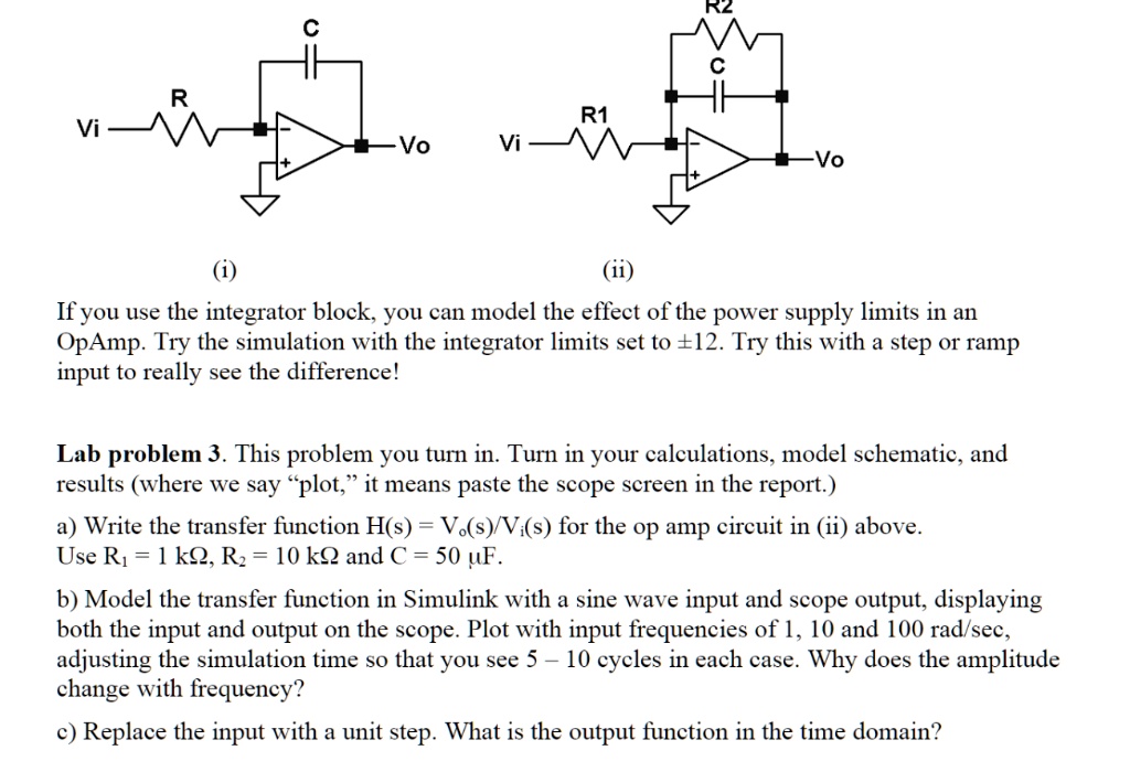 SOLVED: In Matlab, please: (i) (ii) If you use the integrator block ...