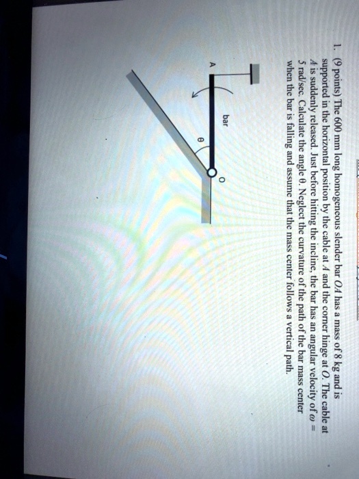 SOLVED: When the bar is falling and assuming that the mass center follows a vertical path ...