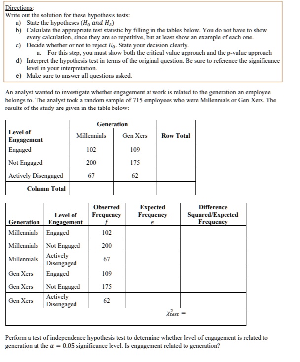 SOLVED: Directions: Write out the solution for these hypothesis tests ...
