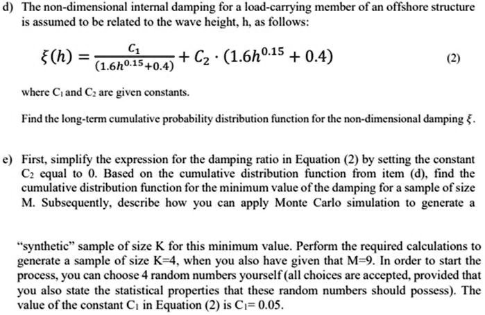 SOLVED: The non-dimensional internal damping for a load-carrying member ...