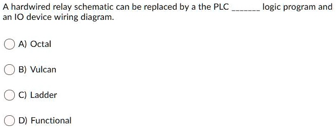 A hardwired relay schematic can be replaced by a the PLC logic program ...