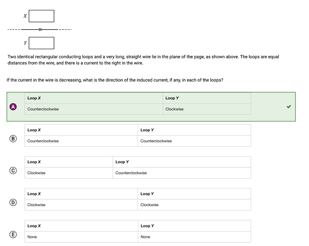 x y two identical rectangular conducting loops and a very long straight ...