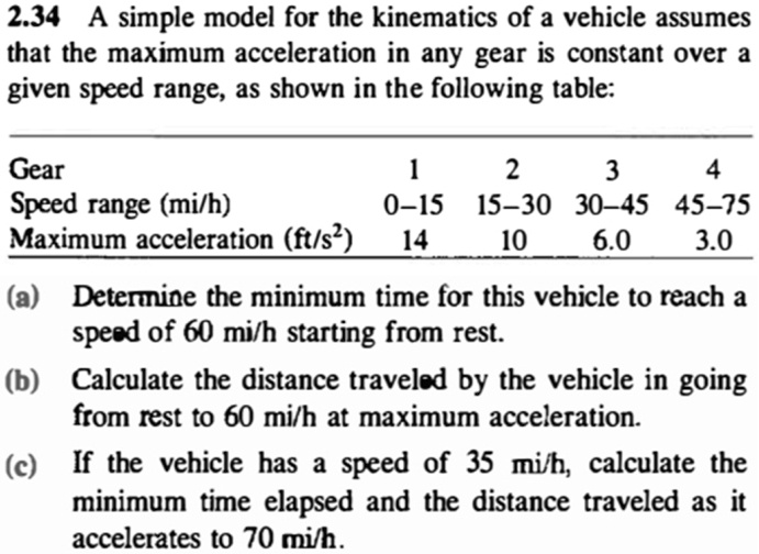 SOLVED: 2.34 A simple model for the kinematics of a vehicle assumes that the maximum ...