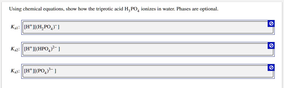 using chemical equations show how the triprotic acid hpo4 ionizes in ...