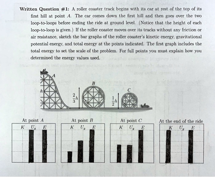 written question i a roller coaster track begins with its car at rest ...