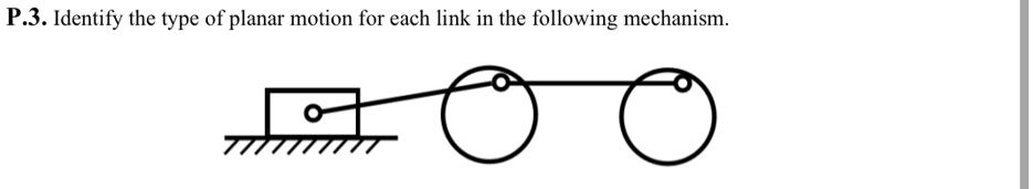 SOLVED: P.3. Identify the type of planar motion for each link in the ...