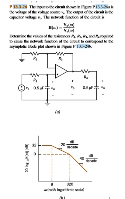 SOLVED: P 13.3-24 The input to the circuit shown in Figure P 13.3-24a is the voltage of the ...
