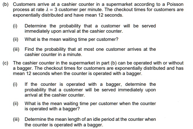 SOLVED: Texts: queuing theory, Poisson process, exponential (b ...