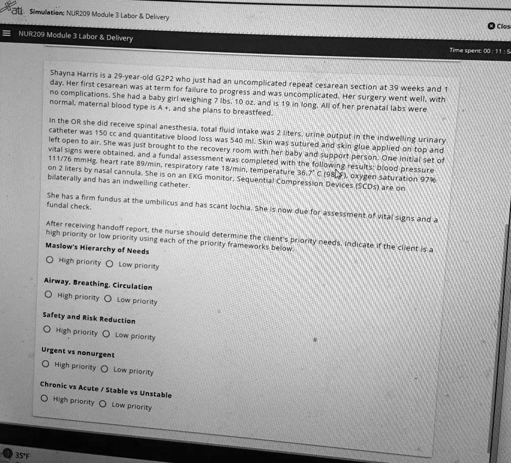 simulation nur209 module 3 labor delivery clos nur209 module 3 labor ...