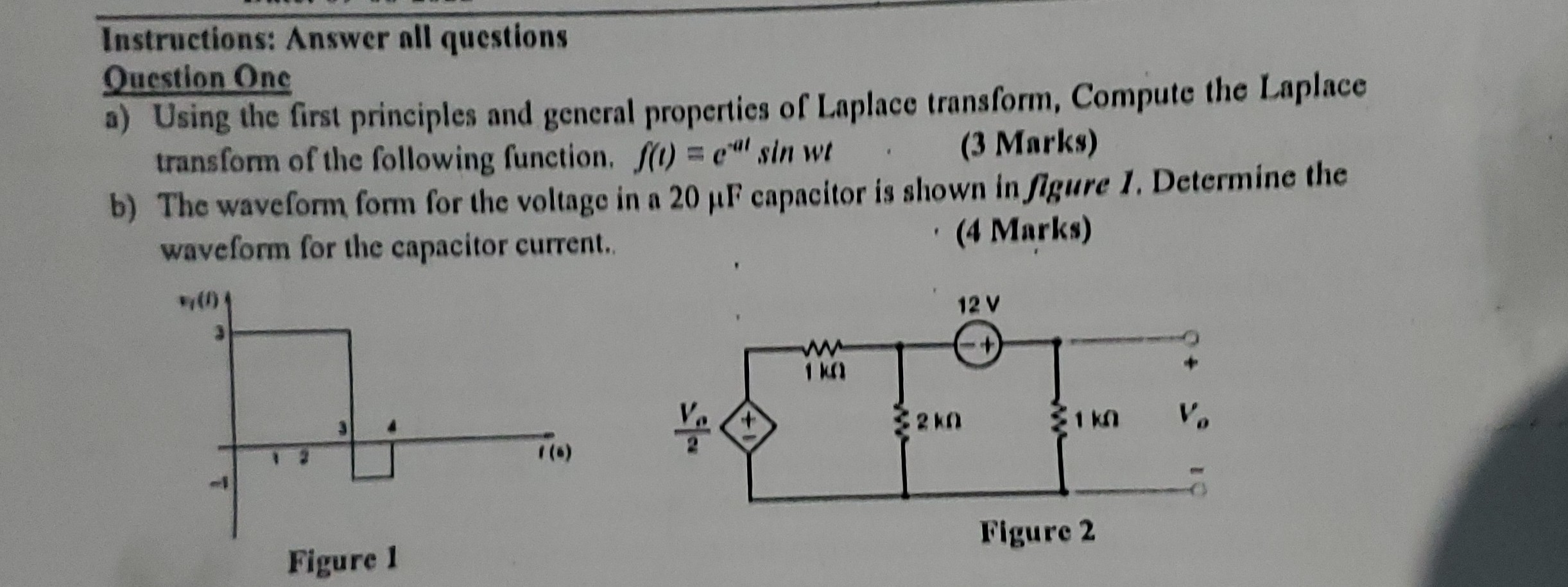Instructions: Answer all questions Question One a) Using the first principles and general ...