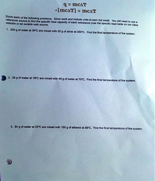 SOLVED:9 = mcAT [mcAT] mcAT Solva = each Of tho following problems ...