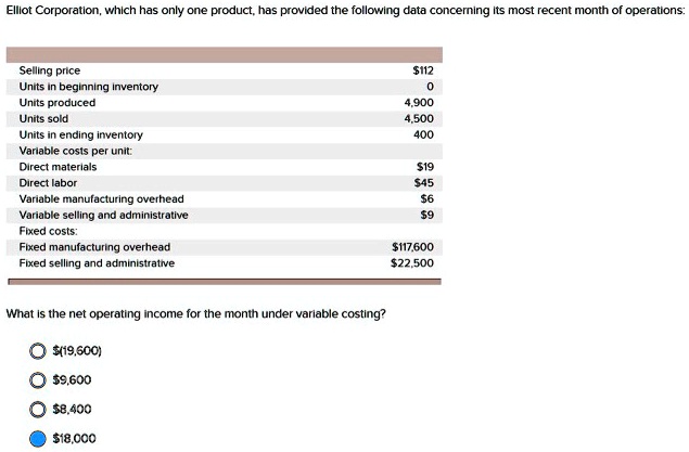 SOLVED: Selling price Units in beginning inventory Units produced Units ...