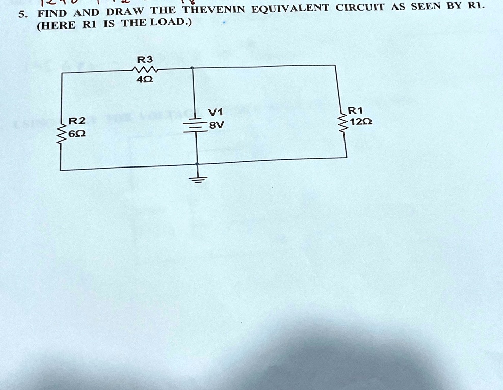 SOLVED: FIND AND DRAW THE THEVENIN EQUIVALENT CIRCUIT AS SEEN BY R1 ...