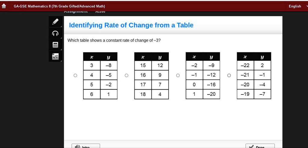 GA-GSE Mathematics 8 (7th Grade Gifted/Advanced Math) Identifying Rate ...