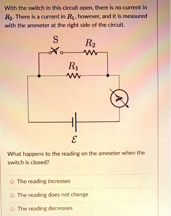 SOLVED: With the switch in this circuit open, there is no current in Rz: There is a current in ...