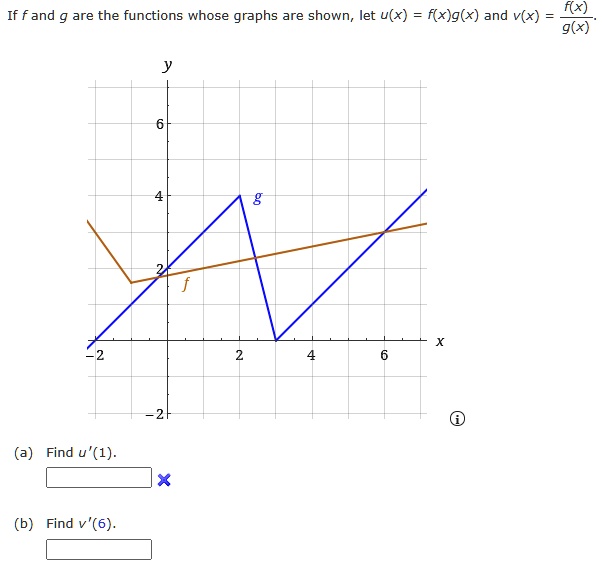 Solved If Fand G Are The Functions Whose Graphs Are Shown Let Ux F 7642