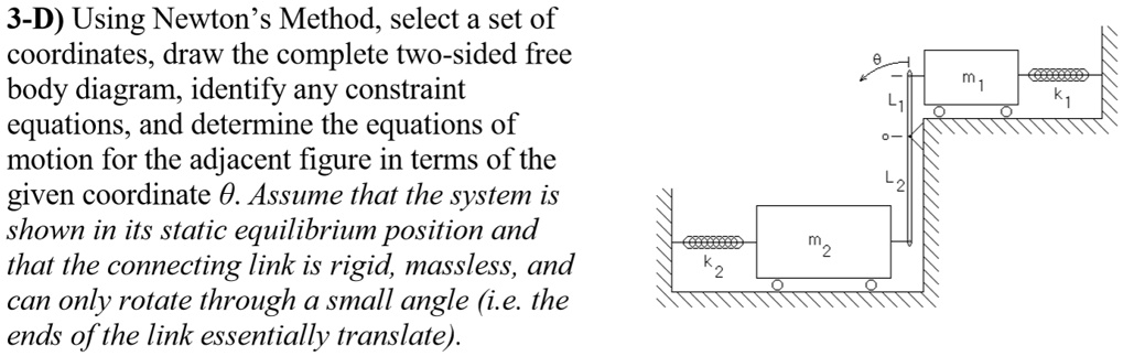 3 D Using Newtons Method Select A Set Of Coordinates Draw The Complete Two Sided Free Body