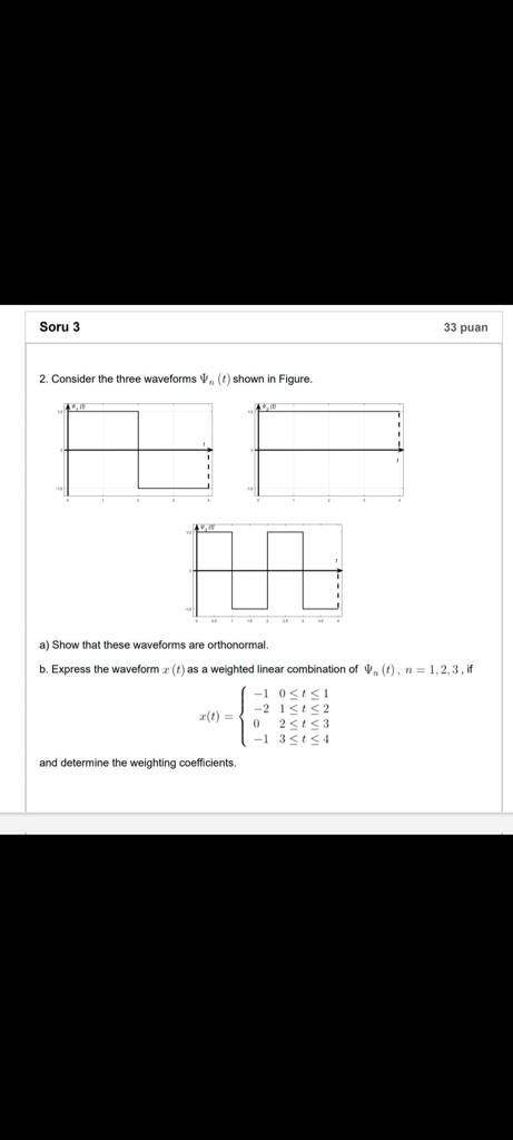 Solved Texts Soru 3 33 Puan 2 Consider The Three Waveforms T
