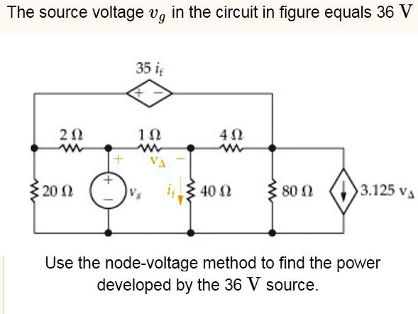 VIDEO solution: The source voltage Va in the circuit in figure equals ...