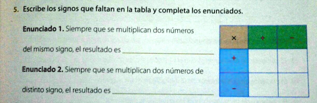 SOLVED: ayudenme por favor de nuevo,MATEMATICAS 5. Escribe los signos ...