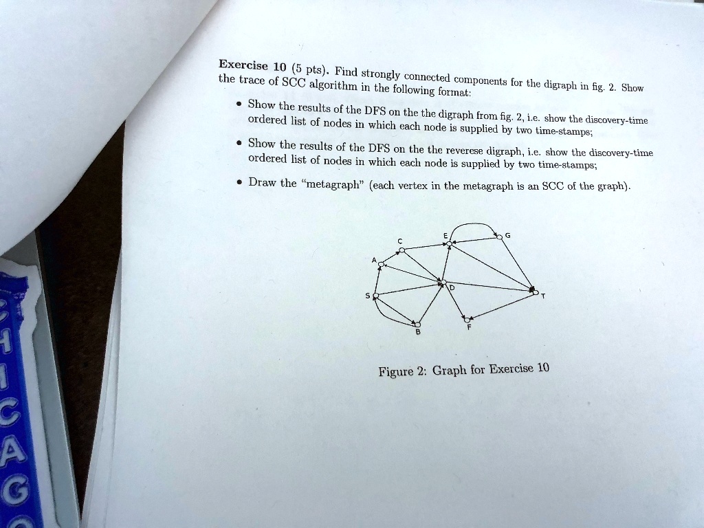SOLVED: The trace of SCC algorithm in the following format: Exercise 10 ...