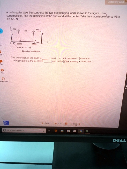 SOLVED: A rectangular steel bar supports the two overhanging loads ...