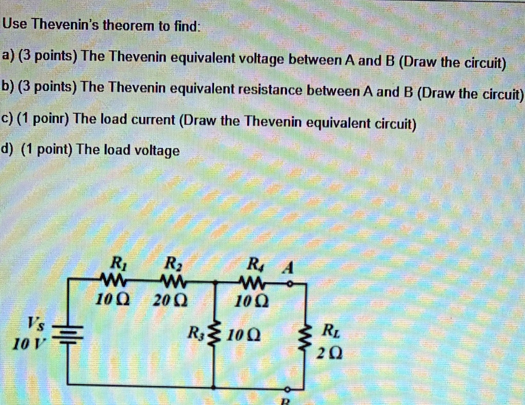 Use Thevenin's theorem to find: a) (3 points) The Thevenin equivalent ...