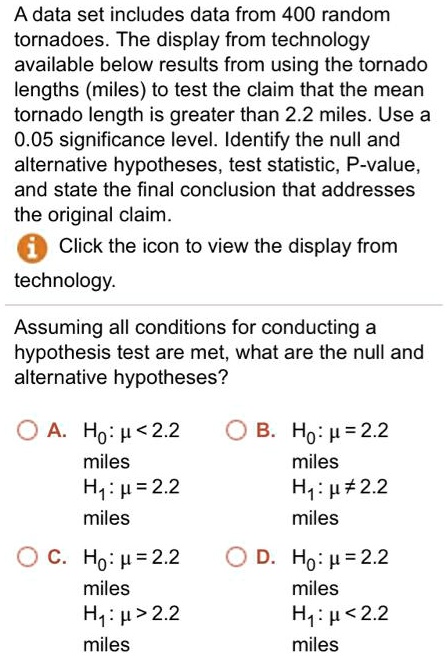 A data set includes data from 400 random tornadoes The display from ...