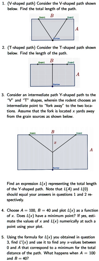SOLVED: (V-shaped path) Consider the V-shaped path shown below. Find ...