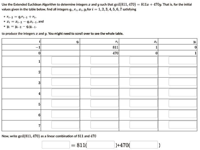 Solved Texts Use The Extended Euclidean Algorithm To Determine