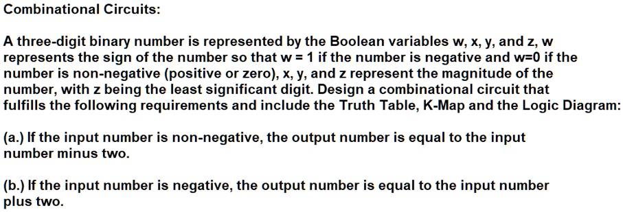 Solved Combinational Circuits A Three Digit Binary Number Is Represented By The Boolean 6988
