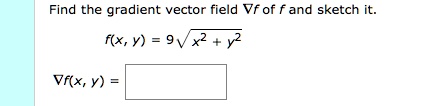 SOLVED: Find the gradient vector field Vf of and sketch it: f(x, Y ...