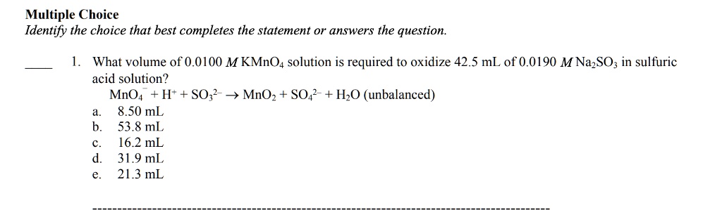 SOLVED: Multiple Choice Identify the choice that best completes the ...