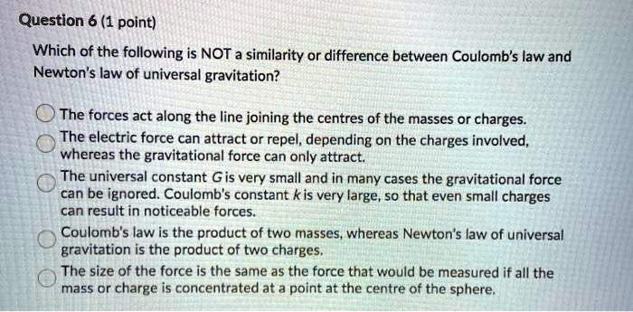 Question 6 (1 point) Which of the following is NOT a similarity or ...