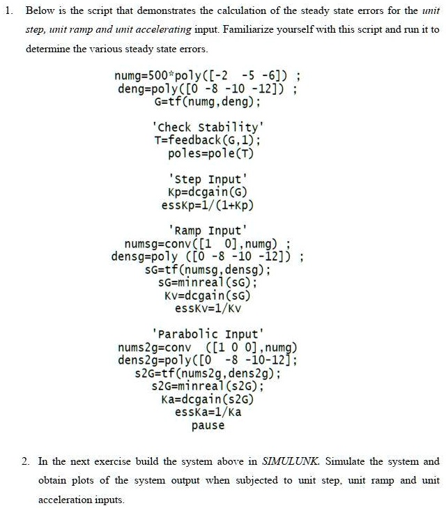 SOLVED: Below is the script that demonstrates the calculation of the ...