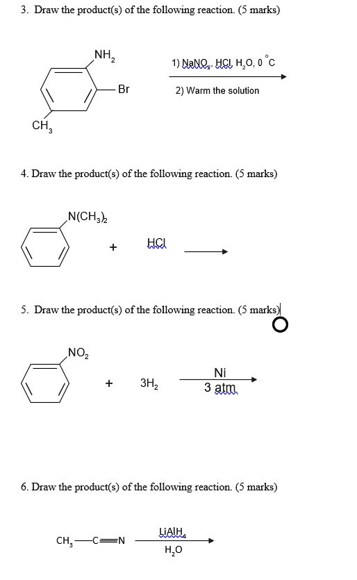 SOLVED: Draw the product(s) of the following reaction marks) NH 1) NaNQ , HCV H,O, Warm the ...