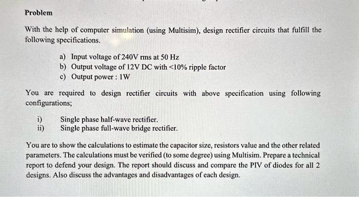 SOLVED: Can you show the CALCULATIONS ONLY please Problem With the help of computer simulation ...