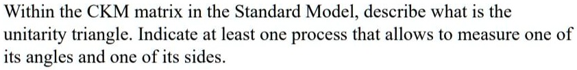 SOLVED: Within the CKM matrix in the Standard Model, describe what is ...