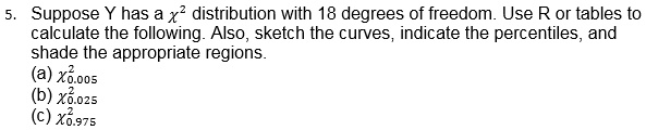 SOLVED:Suppose Y has a x2 distribution with 8 degrees of freedom Use R ...