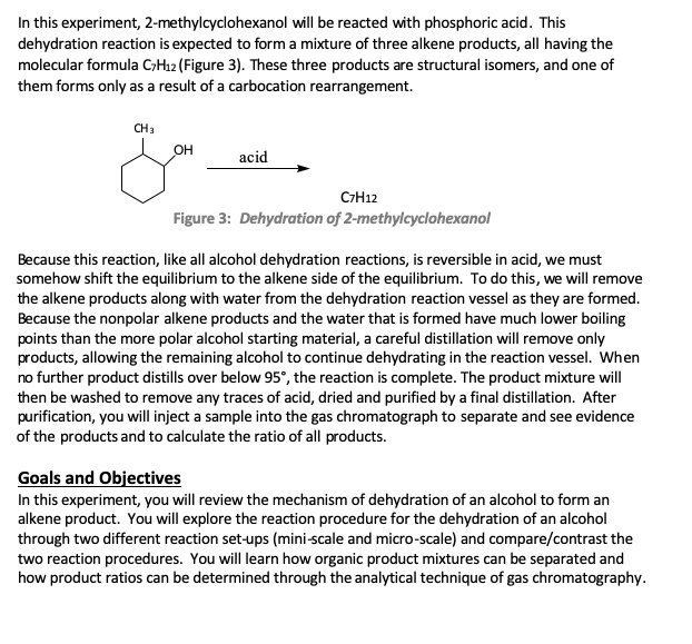 SOLVED: In this experiment; 2-methylcyclohexanol wll be reacted wth phosphoric acid This ...