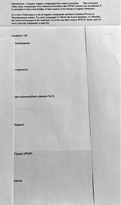 SOLVED: draw the lewis structure, identify the functional groups, write ...
