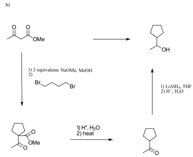 SOLVED: OMe OH 2 equivalents NaOMe MeOH Br 1) LiAIH4: THF 2) H2O; H2O 1 ...