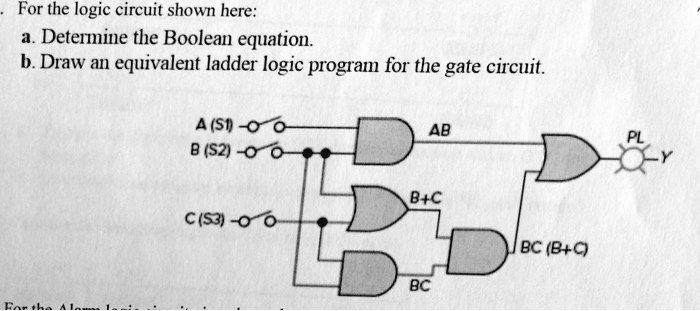 SOLVED: For the logic circuit shown here: a. Determine the Boolean equation. b. Draw an ...